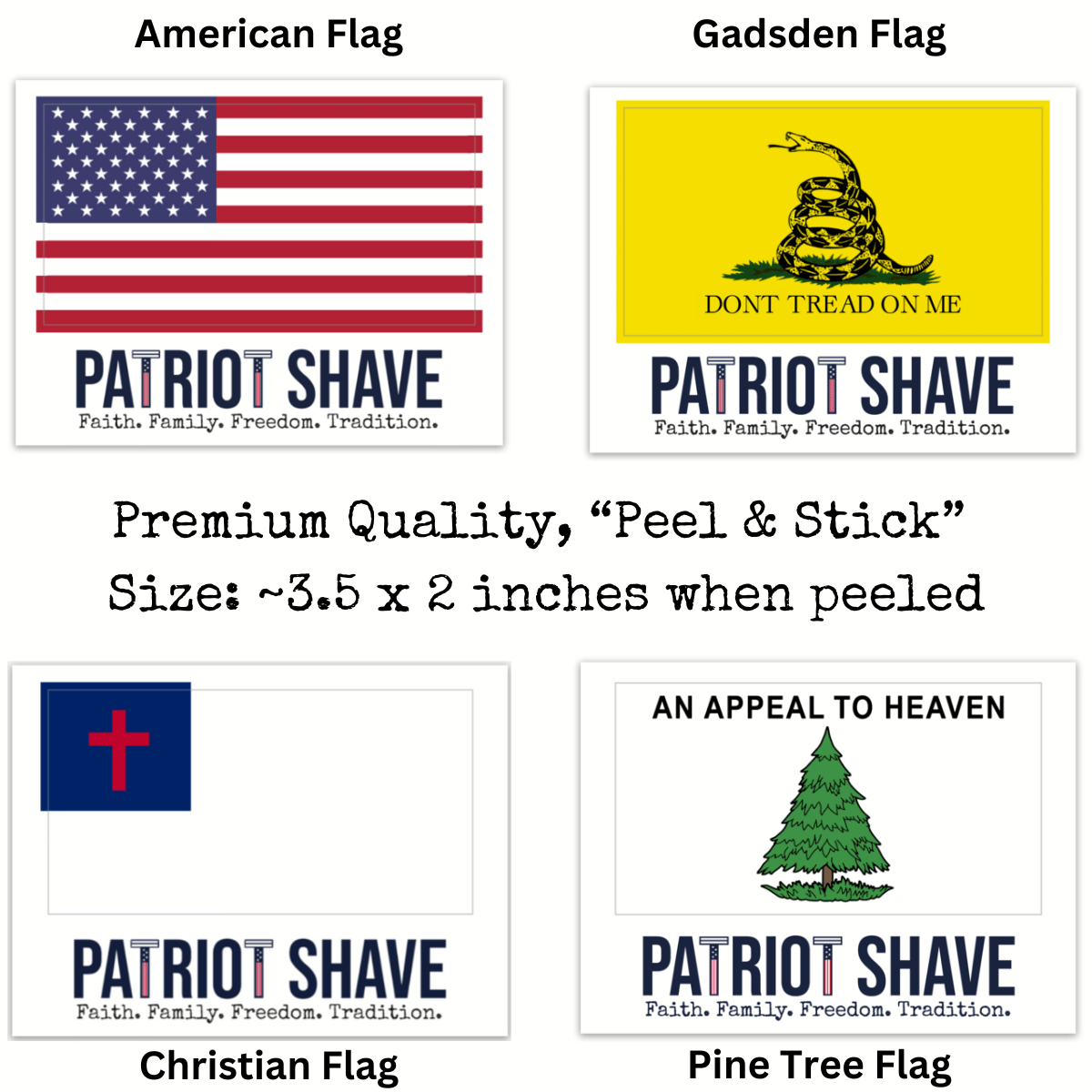 Flag Stickers (2 packs) – Patriot Shave